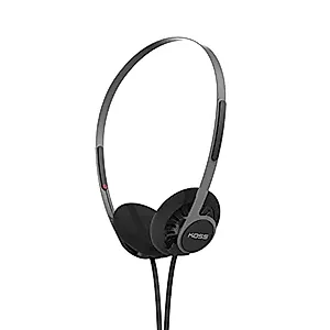 Koss KPH40 Utility On-Ear Headphones, Detachable Interchangeable Cord System, Retro Style, Ultra Lightweight Design (Stealth Black)