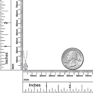 Gem Stone King 10K White Gold Oval Gemstone Birthstone and White Diamond Necklace | Oval 6X4MM | Gold Pendant Necklace for Women | with 18 Inch Chain