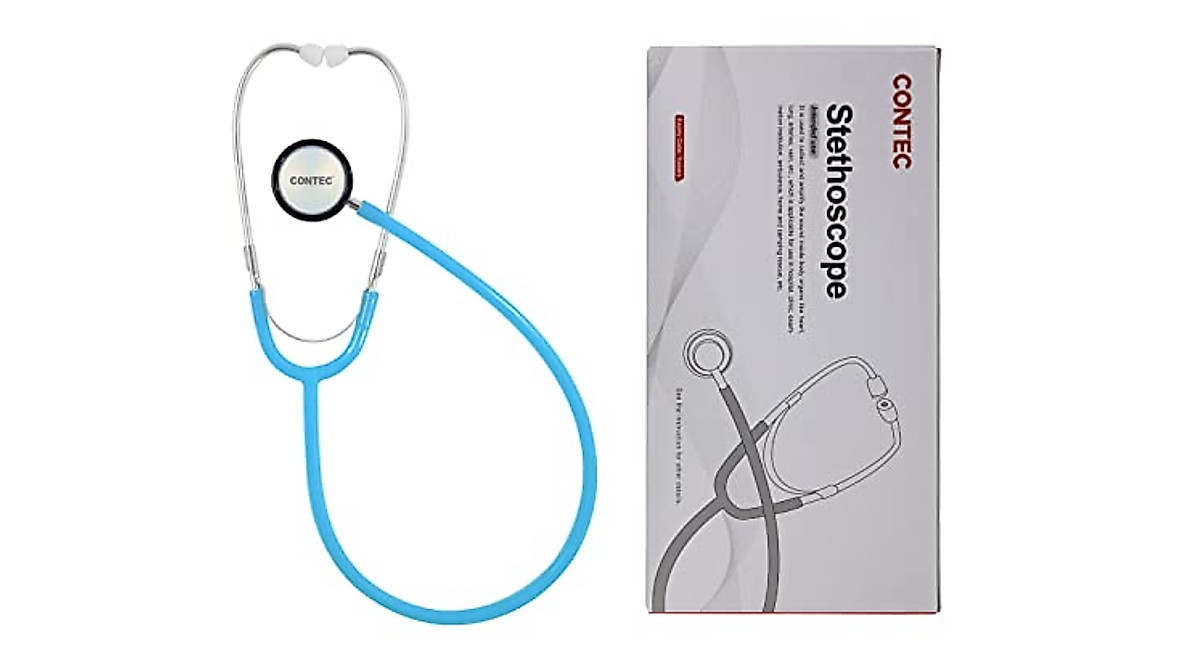 Light Blue CONTEC Stethoscope for Adults & Kids