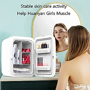Skincare Fridge Mini Fridge for Skin Care Makeup Cosmetic Bedroom Can Portable Small Refrigerator with Cool Heat Function Charger for Desktop And Travel,White
