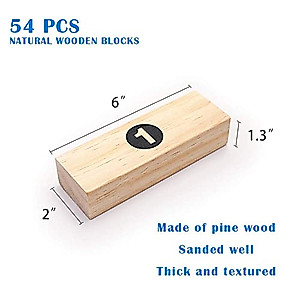 WOOD CITY Giant Tumbling Timber Tower Game (Stacking from 2 to 4 Feet), Classic Jumbo Outdoor Game for Adults Kids Family, 54 Pieces Premium Pine Wood Blocks Toy