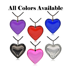 Clayton Jewelry Labs Large Red Semi-Transparent Solid Glass Heart Pendant Necklace (Large Red)