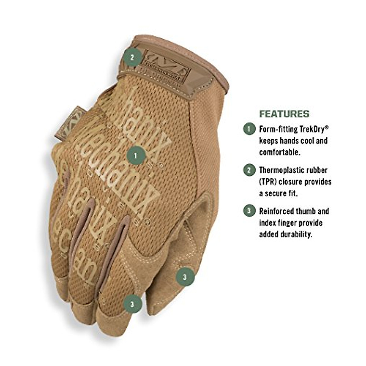 Mechanix Wear: The Original Tactical Work Gloves with Secure Fit, Flexible Grip for Multi-Purpose Use, Durable Touchscreen Safety Gloves for Men (Brown, XX-Large)