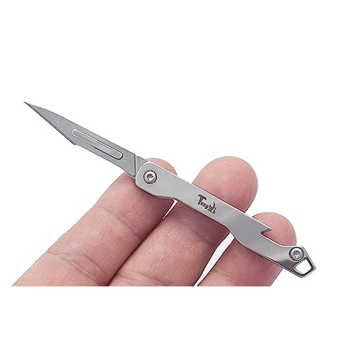 Tungyi Daily Pocket Folding Utility Knife with 10 Replaceable Quick Change Blades, Ultra Compact and Lightweight (Stainless Steel)