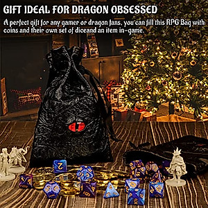 Drawstring Bag PU Leather Dice Pouch Perfect for RPG, D&D, Game