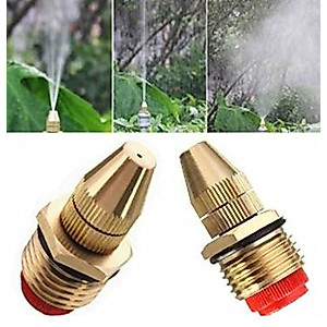 BIGBUY 1/2 Inch Garden Misting Nozzle Multiple Spray Patterns Brass Adjustable (2)