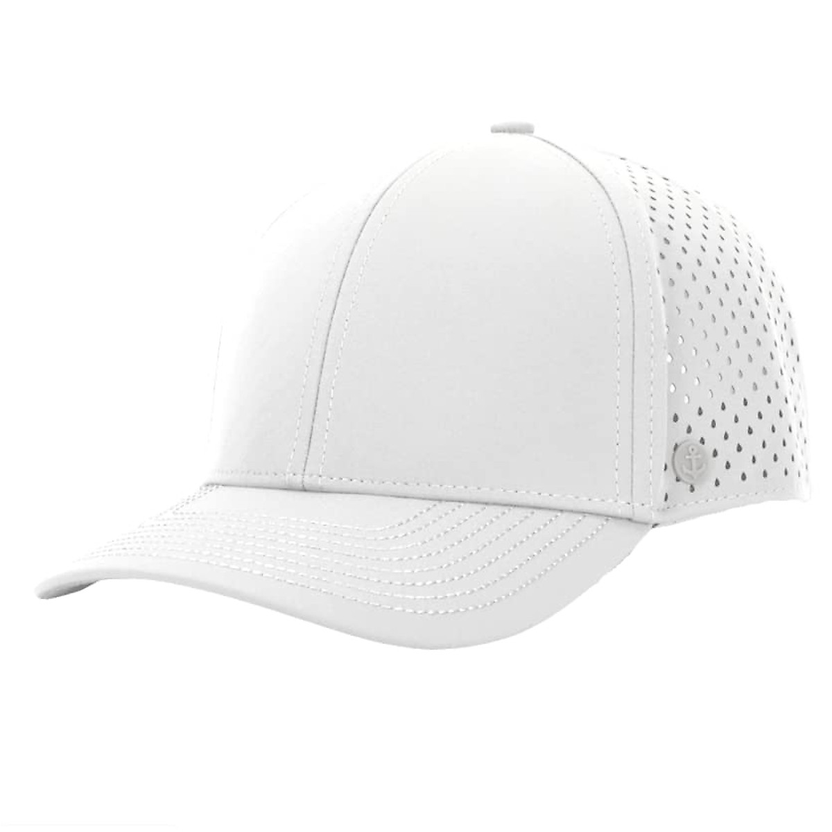 ANKOR Ultra Performance Water-Resistant UPF 50 Baseball Hat | Golf | Boat | Beach | Lake | Workout | Everyday | Men and Women (White)