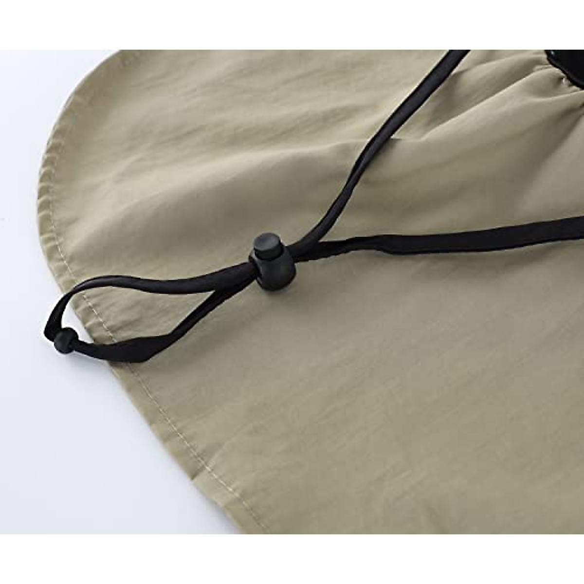 LLmoway Mens Outdoor Sun Protection Cap Wide Brim Breathable Mesh Boonie Hat with Neck Flap Khaki