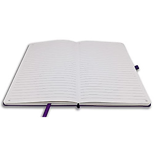 YRL Best A5 Hardcover Notebook Journal with Pen Loop, College Ruled/Lined, 5.7x8.3", 192 Numbered Pages of Premium Thick Paper, Fine PU Leather, Sewn Bound, Elastic Closure, Lays Flat, Purple
