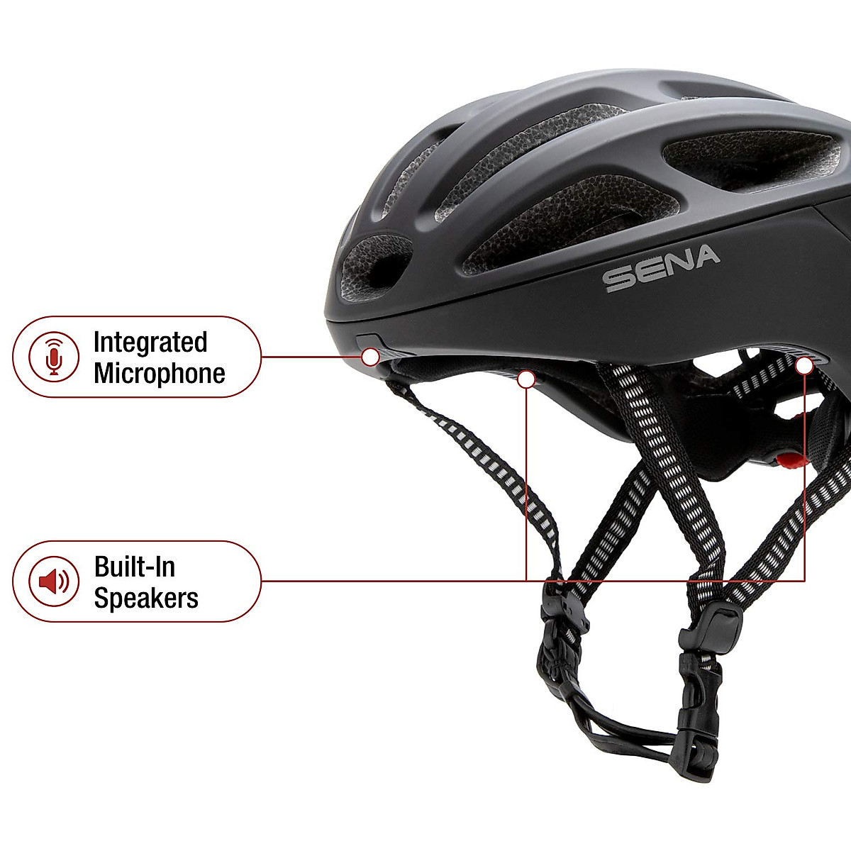 Sena R1 Smart Communications Helmet (Matte Black, Medium)