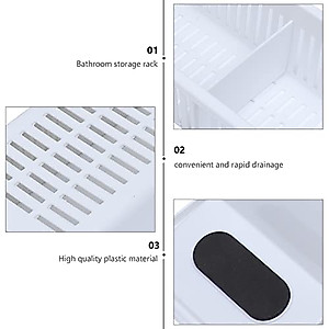 Angoily 1pc Drainer Stretchable Non- Bathtub Shelf Book Retractable Expandable Slip Bottle Tray Bathroom Rack Supplies Bath Organizer Extendable Candle Stand Toy Storing Caddy Bathing