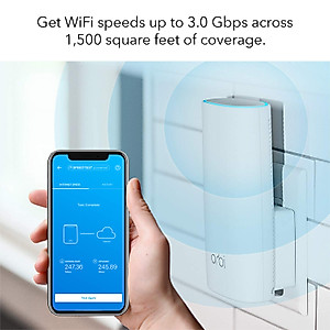 NETGEAR Orbi Wall-Plug Whole Home Mesh WiFi Satellite Extender - works with your Orbi router to add 1,500 sq. feet of coverage at speeds up to 2.2 Gbps, AC2200 (RBW30)