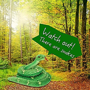 80 Inch Giant Snake Plush Large Realistic Snake Stuffed Animal Toy Lifelike Boa Constrictor Gifts for Kids Birthday Jungle Party Prank Props (Green)