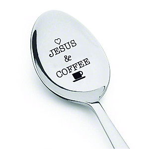 Jesus and Coffee - Love Jesus - Coffee and Jesus - Jesus Coffee - Coffee lover Gift - Coffee Spoon - Christian Gifts - Jesus Gift - Religious Gifts - Pastor Gift - Gift for her - Jesus Spoon