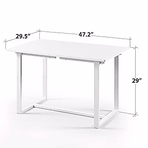 ZINUS Alto 47” White Frame Desk / GOOD DESIGN™ Winner / Computer Workstation / Office Desk / Easy, Bolt Free Assembly, White