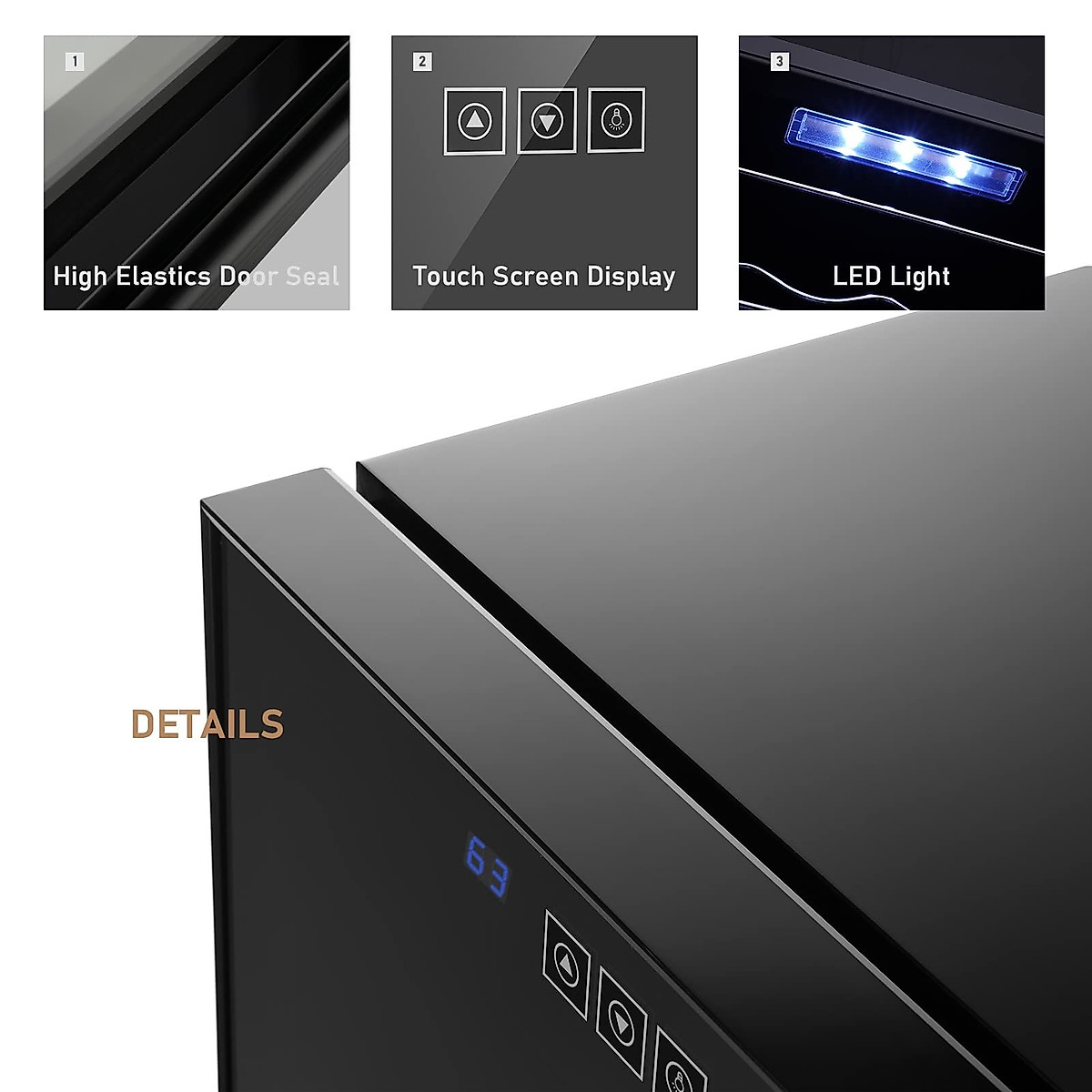 JINJUNYE Wine Cooler Refrigerator, Wine Fridge Small Countertop with Digital Temperature Control, 12 Bottle Mini Freestanding Wine Cellar for Wine, Beer, Gift for Wine Lover