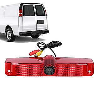 Backup Camera, Car Rear View Camera 3rd Brake Light Position Mounted Fit for Chevy Express Van 2003-2017