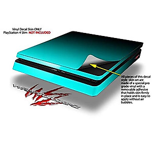 Vinyl Decal Skin Wrap compatible with Sony PlayStation 4 Slim Console Smooth Fades Neon Teal Black (PS4 NOT INCLUDED)