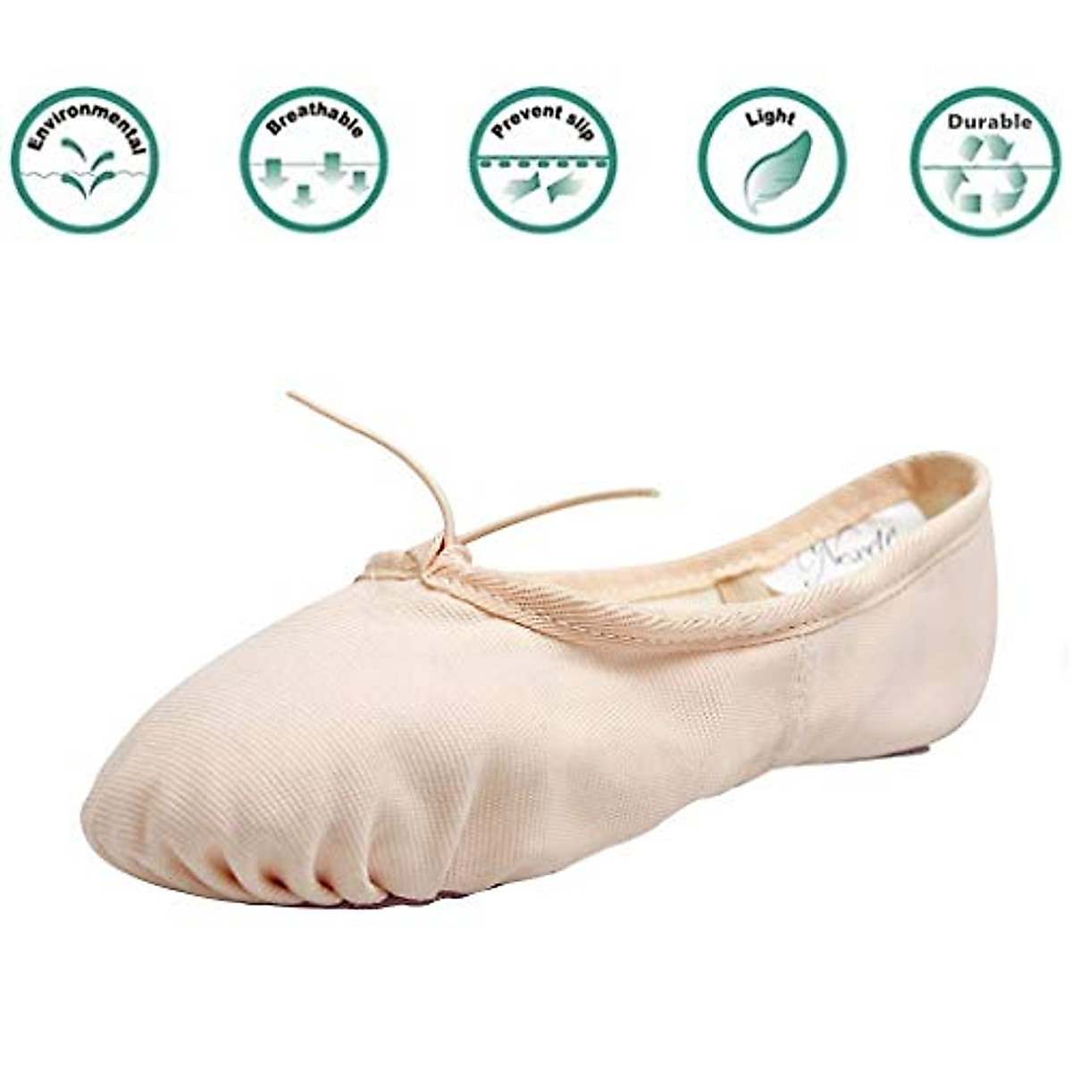 Nexete Ballet Shoes Slippers Classic Canvas Split-Sole Dance Slippers for Toddler Kid Girl Boy Women (Women 12, Ballet Pink)