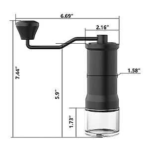 Manual Coffee Grinder, Stainless Steel Conical Burr Hand Coffee Grinder Mill, Adjustable for Fine/Coarse Grind, Perfect for Home and Camping