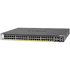 NETGEAR GSM4352PB-100NES 48-Port Fully Managed Switch M4300-52G-PoE+ 48x1G PoE+, 2x10GBASE-T, 2xSFP+, Stackable, 1000W PSU, ProSAFE Lifetime Protection