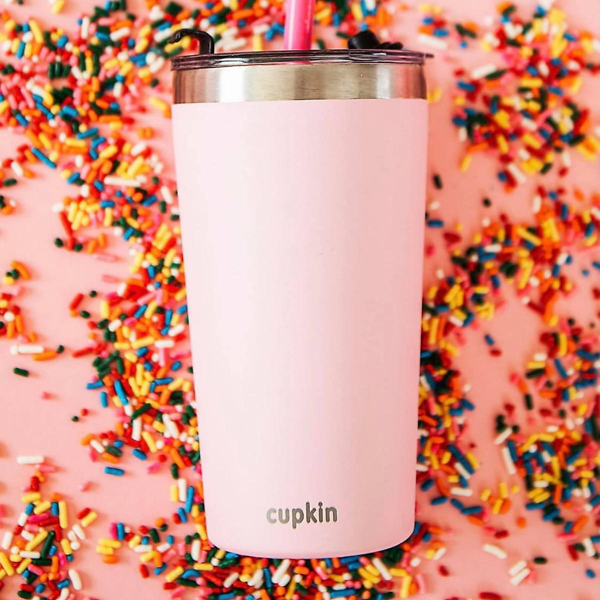 CUPKIN Stainless Steel Insulated Tumbler with Lid and Straw, 20 oz Water Bottle & Straw, Stainless Steel Cups, Travel Coffee Mug for Adults, Iced Coffee Cup with Lid, Tumbler for Travel