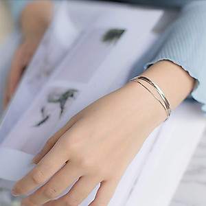 FarryDream 925 Sterling Silver Elegant Link Bracelet for Women Snake Bracelet Christmas Gifts