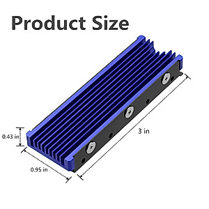 NVMe Heatsinks for M.2 2280mm SSD Double-Sided Cooling Design（Blue）