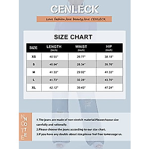 Genleck Womens Ripped Wide Leg Jeans High Waisted Baggy Y2K Distressed Jeans for Women Pants Denim
