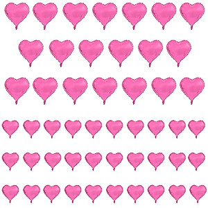 SLGZXXY 50 Pcs Heart Balloon 20 Pcs 10 inch Foil Balloon 30 Pcs 5 inch Mini Balloon for Wedding Bridal Shower Anniversary Valentines Day Engagement Marriage Graduation Party Decorations Supplies
