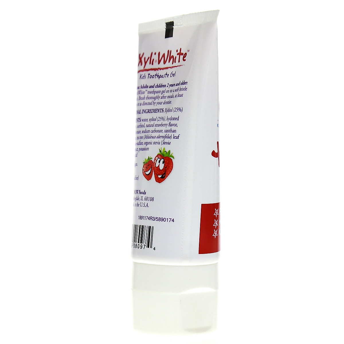 NOW Foods XYLIWHITE STRAWBERRY-KID'S TOOTHPASTE, 3 oz. - 5PK