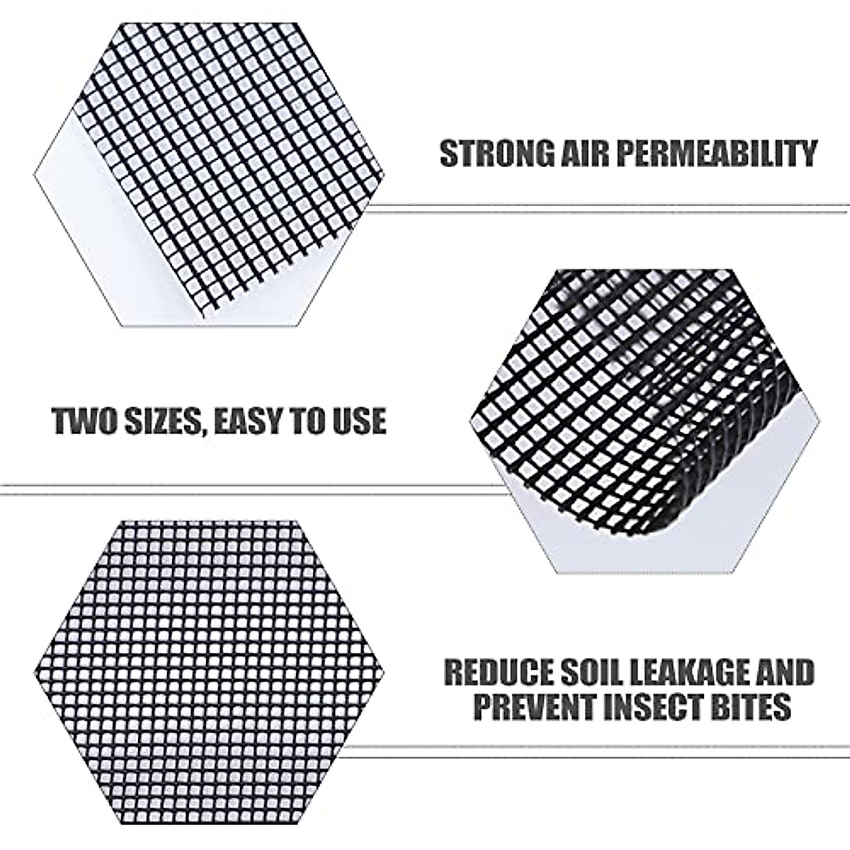 Hemoton 10pcs Flower Pot Bottom mesh Anti- Gasket Flower Pot Hole mesh pad Bonsai Bottom Grid mat Planter Bonsai Pot Bottom Grid Mat Mesh Bonsai Pot mesh Gasket Screen or Potted Plant