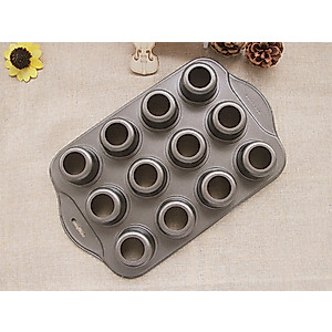 Tosnail 2 Pack 12 Cavity Mini Cheesecake Pan with Removable Bottom