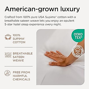 Threadmill 100% Supima Cotton Sheets King Size - 1200 Thread Count, 4Pc King Size Sheets Set, Smooth Sateen Weave King Sheets, Ultra Luxury Bed Sheets, 17" Deep Pocket King Sheet Set - White Sheets
