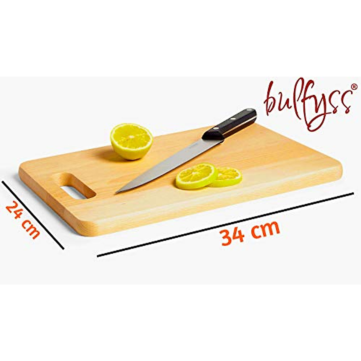 Bulfyss Large Natural Bamboo Wood Chopping Cutting Board For Kitchen Vegetables, Fruits & Cheese, Bpa Free, Eco-Friendly, Anti-Microbial Standard Natural Bamboo Standard Natural Bamboo