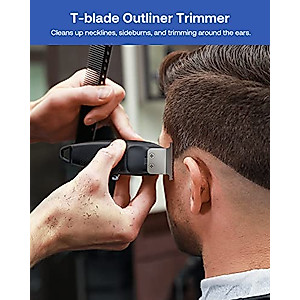 GLAKER Professional Hair Clippers and Trimmer Kit, Cordless Mens Hair Clippers for Men Women Kids, Barber Clippers Fading Clippers Rechargeable with 18PCS Guards