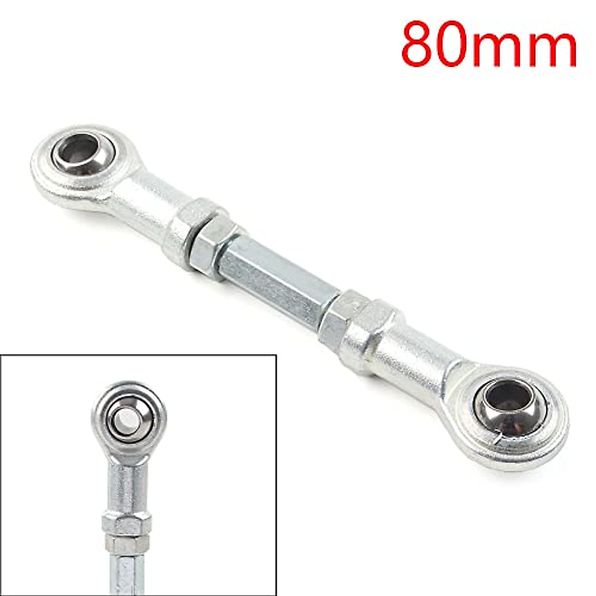 DAMAI 80MM Steering Tie Rod kit Ball Joint M8 Ball Joiner Bolt Tie Rod for 50cc 70cc 90cc 110cc 125cc 200cc 250cc Quad Dirt Bike ATV Go Kart, 1PC