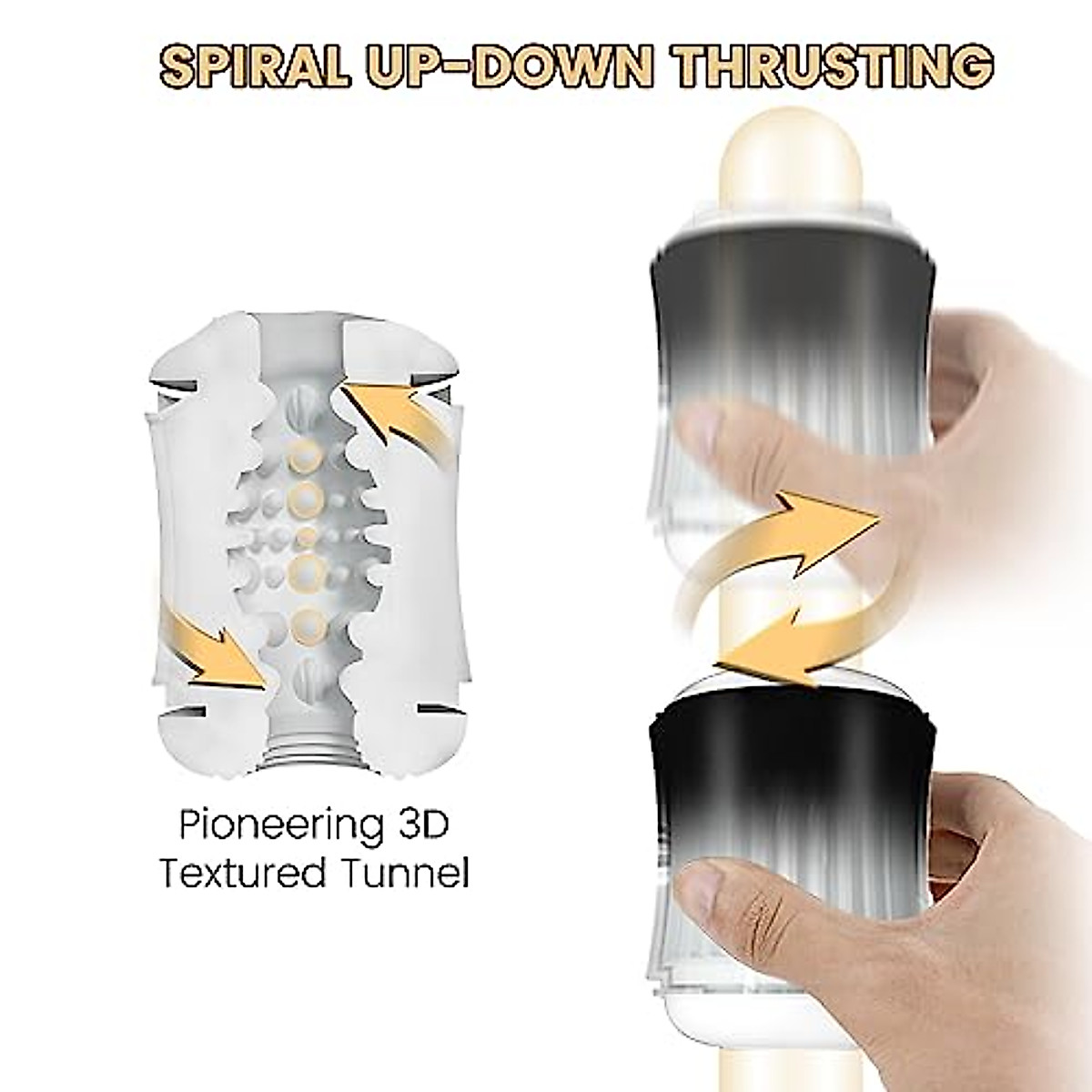 Vagina & Butt Manual Sucking Realistic Pocket Pussy for Men, Open Ended Blowjob Pocket Pussies Male Masturbator Adult Sex Toys for Men Couples, Mens Penis Stimulator Sex Toy, Man Masturbators Pleasure