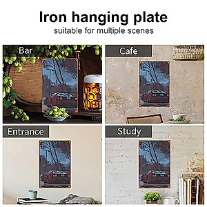 Hot Pursuit Ferrari F40 Music Poster Retro Metal tin Sign Halloween Tin Sign,Cave,Bar,Club, Home Wall Art Metal Tin Sign 8x12 inches