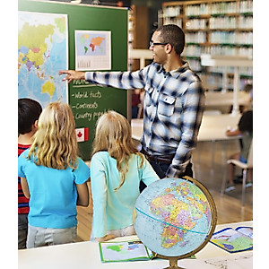 Replogle Explorer World Blue Ocean Globe, Desktop, 12" diameter, Up-to-Date Cartography, Raised Relief, Educational, perfect for Students of all ages