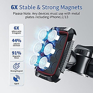 OQTIQ Magnetic CD Phone Car Mount for Car CD Player, CD Slot Car Phone Mount Holder with Built-in 6 Strong Magnets, Compatible with iPhone Samsung Galaxy LG and More