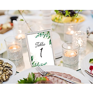 SICOHOME Wedding Table Numbers Cards 1-30 with Head Table Numbers Greenery Table Cards Double Sided Party Table Numbers for Wedding Reception Baby Shower Birthday Bridal Party Anniversary Banquets