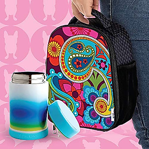 French Bull Stainless Steel Leak Proof Hot Lunch Thermos Vacuum Insulated Food Soup Jar Container, Easy Grip Lid, 16oz, Blue Ombre (71134)