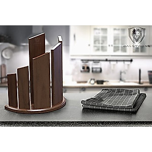Dalstrong Magnetic Knife Block - Holds 12 Piece - 'Dragon Spire' - Premium Double-Sided Walnut Block Holder and Stand - Display Stand - Professional Kitchen Set