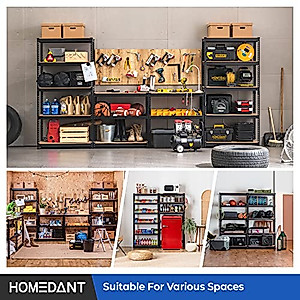 HOMEDANT 5 Tier Laminated Metal Shelving Unit Adjustable Garage Storage Utility Rack Heavy Duty Shelves Organization Multipurpose Shelf Warehouse Basement Pantry Shed 35.9" W x 18.2" D x 71.3" H 1Pack