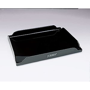 Jerdon Black Coffee Maker Tray - 8" by 10" Plastic Tray for Countertop Organization - Raised Edges Designed to Hold Spilled Liquid & Containers - Great for Kitchens or Bathroom Vanity - CMT10B