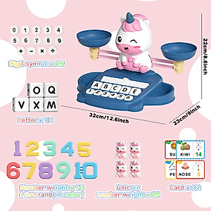 HOPEEYE Unicorns Kindergarten Preschool Learning Activities Math Counting Matching Letter Toys - Toddler Educational Toys for 3 4 5 6 7 Year Olds Girls Birthday Gift Games for Kids Ages 5-7 3-5