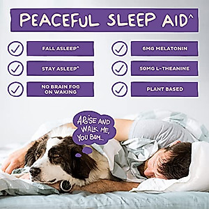 KOS Sleep Gummies - Sugar & Gelatin Free Sleep Aid Gummies for Adults - 50mg L-theanine & 6mg Melatonin Gummies - Individually Wrapped, Plant-Based Formula for a Restful Sleep - 30 Day Supply