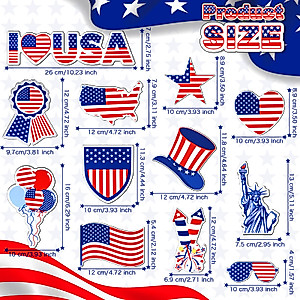 12 Pieces Patriotic Magnets Flag Day Magnets Memorial Day Decoration American Flag Car Refrigerator Magnets Medal Shield Magnets Statue of Liberty Magnet for 4th of July Independence Day Home Decor