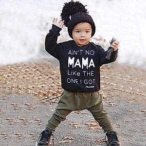 Eghunooy Toddler Baby Boy Letters Printed Tops Pants Leggings Outfits Clothes Set (18-24 Months) Black&green